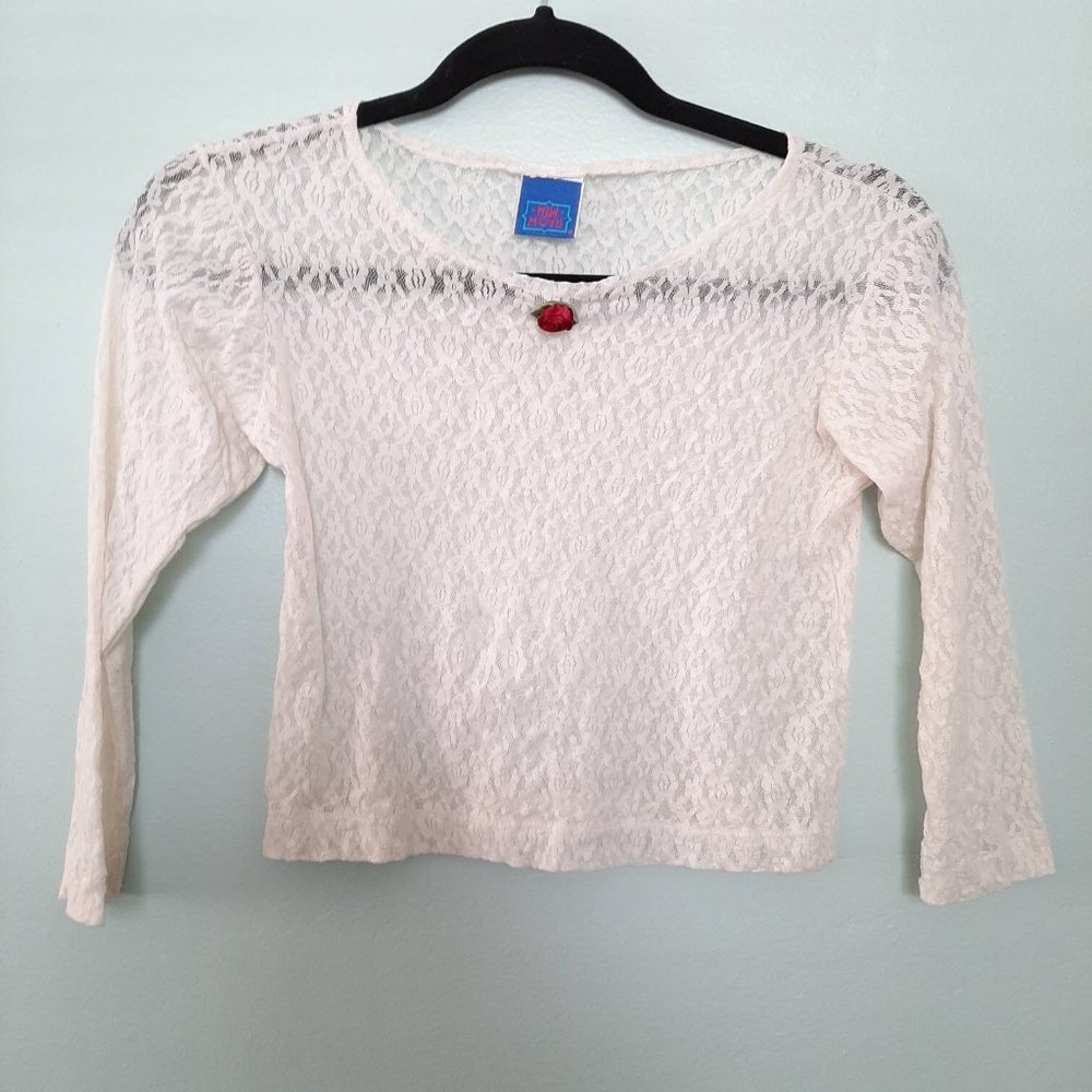 Vtg 90s White Lace Sheer Second Skin Form Fitting Cam… - Gem